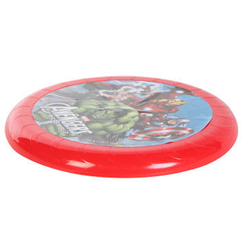 Disque de vol final rond de superhéros, rouge en plastique 9 pouces
