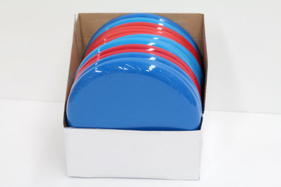 Blue 9 Inch Children Plastic Flying Disc With Easy Grip Ribbing