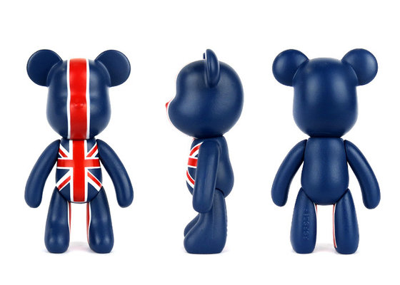3-Inch / 8.2CM PVC Cute Bear Toys UK Flag Design Decorative Collection