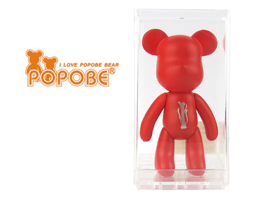 Unique Red Strength Character POPOBE Cute Bear Toys Room Decoration