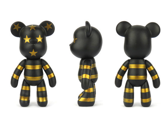 3-Inch / 8.2CM Black Brilliant Golden Cute Bear Toys Decortive Christmas Gift