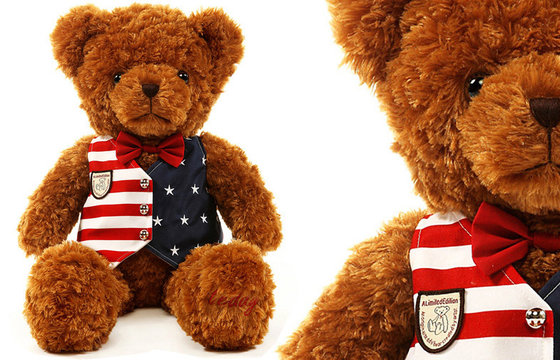 Le brun de 18 pouces a bourré les cadeaux les plus mous d'ours de nounours de jour de valentines de jouets de peluche