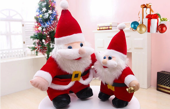 Les jouets ROUGES de vacances de Santa 35CM de père traditionnel de Noël, peluche bourrée joue