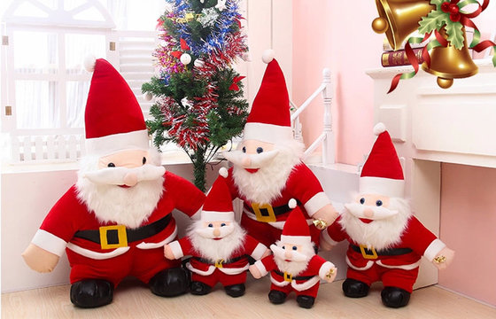 Les jouets ROUGES de vacances de Santa 35CM de père traditionnel de Noël, peluche bourrée joue