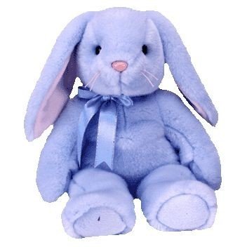Peluches personnalisées de maison de vacances bourrées par bleu mignon de lapins de Pâques