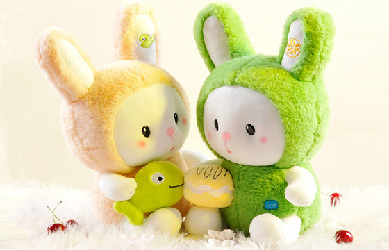 Le cadeau 35CM mignon Girly de jouet de peluche de lapin de couleur de bande dessinée a bourré des lapins de Pâques