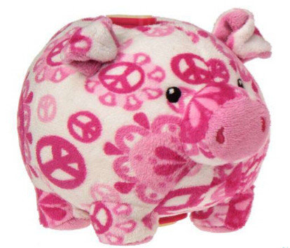 Tirelire de peluche rose de mode personnalisée pour la collection de pièce de monnaie