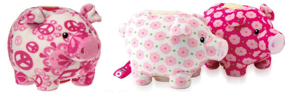 Tirelire de peluche rose de mode personnalisée pour la collection de pièce de monnaie