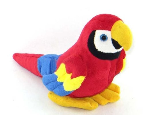La peluche rouge de perroquet de forêt joue le jouet mou de peluche d'enfants