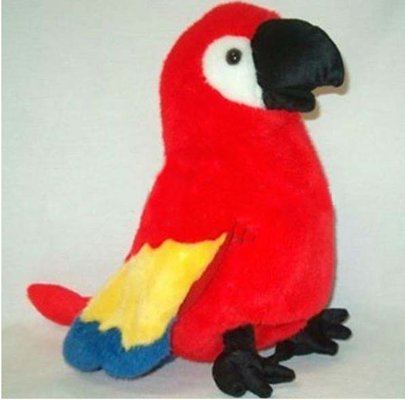 La peluche rouge de perroquet de forêt joue le jouet mou de peluche d'enfants