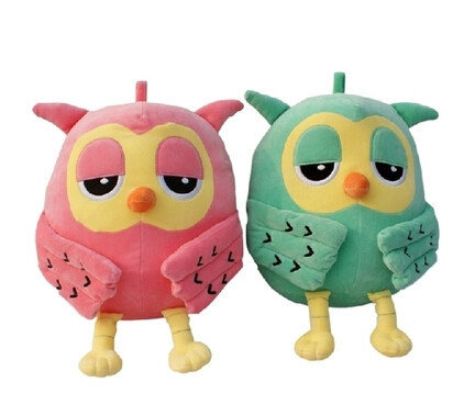 Jouet de peluche bourré par hibou bleu d'animaux de forêt et orange pour des cadeaux de promotion