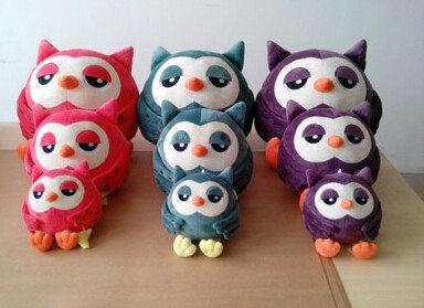 Jouet de peluche bourré par hibou bleu d'animaux de forêt et orange pour des cadeaux de promotion
