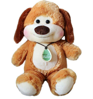 chien de peluche de 10 de pouce peluches d'enfants beau petit avec l'insigne