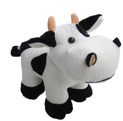 Jouets adaptés aux besoins du client de peluche de vache à Milka de mode dans le blanc et le noir