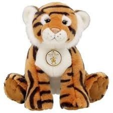La peluche adaptée aux besoins du client joue le tigre de Brown avec le jouet de peluche d'insigne