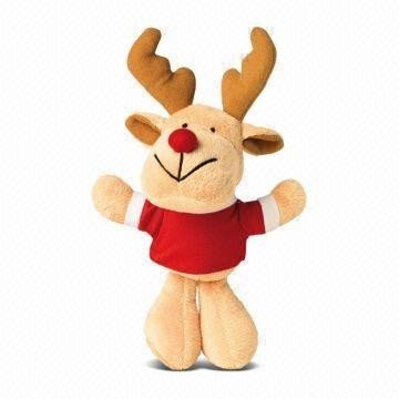 La belle peluche de Noël de peluche d'orignaux de renne joue la taille de 15cm
