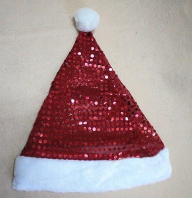 La peluche personnalisée joue le chapeau de Noël de danse avec de l'or Podwer, rouge/bleu