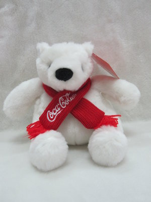 La peluche de Noël de peluche d'ours blanc de coca-cola joue la taille de 16cm