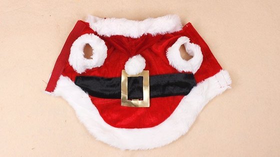 Customized Pet Dogs Cute Outfit santa Clothes with Hat for Christmas
