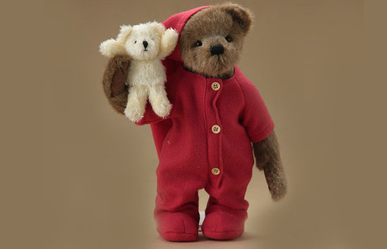Children / adult Gift Christmas plush Bear Pet puppy 38CM Wearing a red gown