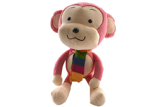 Jouets mous superbes de peluche de tissu de singe mignon, petits animaux bourrés de singe