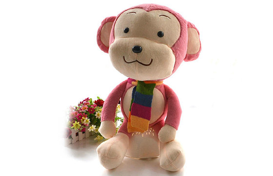 Jouets mous superbes de peluche de tissu de singe mignon, petits animaux bourrés de singe