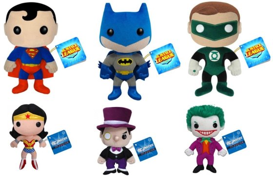 La petite peluche de ligue de justice de mode joue le nombre d'actions en rouge et bleu