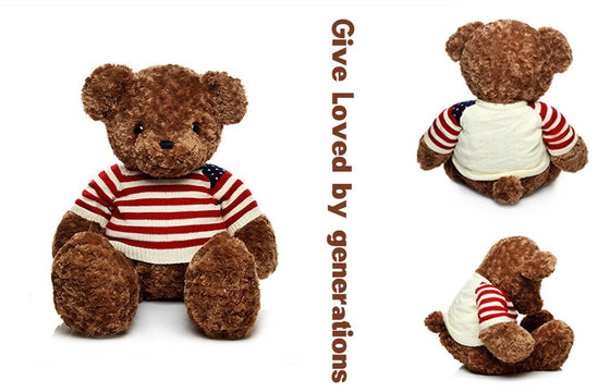 Le brun de 15 pouces a bourré les cadeaux de jouets de peluche les plus mous, brun de chandail bourrant des ours de nounours