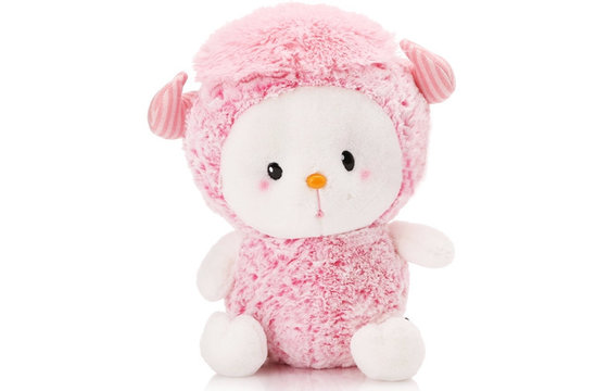 Bébé peluches mignonnes de gros rose de moutons de peluche de 15 pouces d'ici le remplissage 100% de fibre de polyester