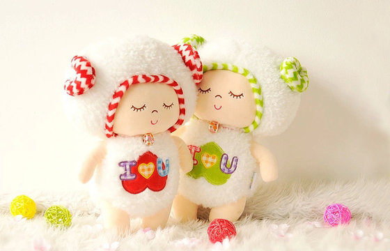 Novelty 8" Super soft cloth white calm sleep Stuffed plush toys of Children gift