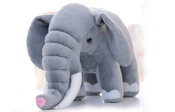 Le bonbon pousse le jouet mou 30cm de bébé de peluche d'éléphant bourré par coutume grise