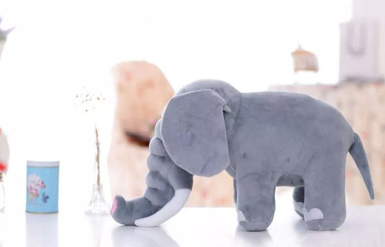 Le bonbon pousse le jouet mou 30cm de bébé de peluche d'éléphant bourré par coutume grise