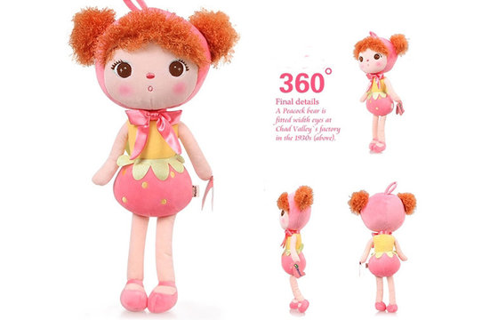 jouets mignons de peluche de fille de 50cm et poupée bourrée de bande dessinée de bébé pour le cadeau de nouvelle année