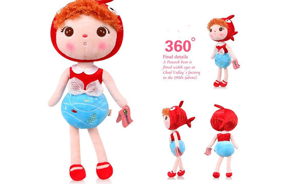 jouets mignons de peluche de fille de 50cm et poupée bourrée de bande dessinée de bébé pour le cadeau de nouvelle année