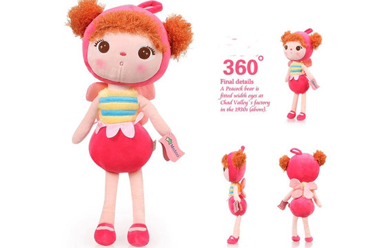 jouets mignons de peluche de fille de 50cm et poupée bourrée de bande dessinée de bébé pour le cadeau de nouvelle année