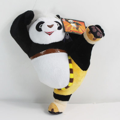 La peluche originale de bande dessinée de pose de coup-de-pied de panda de Kungfu joue des peluches