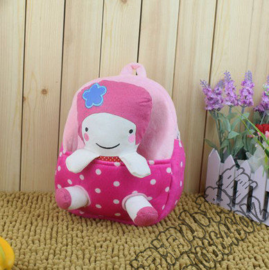 Sac à dos coloré de jouet de peluche de bande dessinée de bébé avec le matériel mou