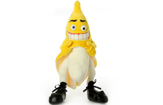 La grande coutume escroc drôle jaune de banane a bourré les poupées remplissantes d'édredon de polyester de jouets