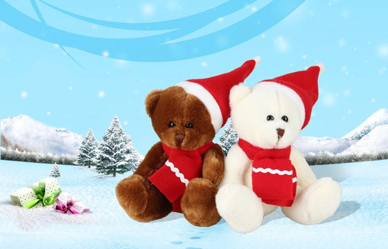 Noël mignon doux adapté aux besoins du client de nounours a bourré des jouets de festival d'ours 10CM