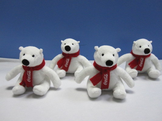 poussée mignonne Keychain de peluche d'ours blanc de coca-cola de Noël de 12cm