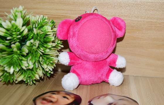 Valentine's Day gift 10CM 3D Face Dolls Stuffed Plush Photo Mask toys Purple bear