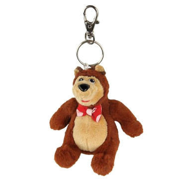 L'ours Keychain de peluche de Masha joue des peluches de bande dessinée de charme faites sur commande