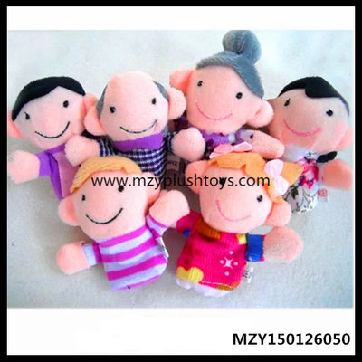marionnette mignonne bon marché courante de doigt de marionnette de peluche de poupées de famille de 7*3cm