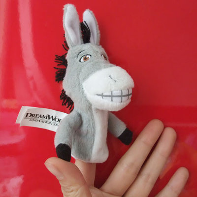Jouets de peluche de marionnette de doigt de l'ami de Shrek d'âne
