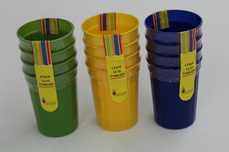 4PK 12OZ Polycarbonate Plastic Tumbler Cups With Custom Color