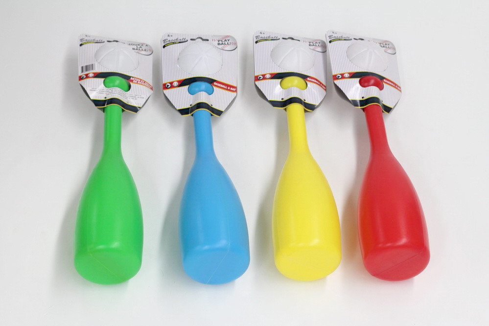 Colorful Plastic Baseball Bat And Ball Set With 14" Bat And 3" Dia Ball