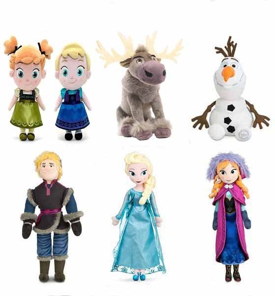 Disney Frozen Family Full Set Characters Cartoon Stuffed Plush Toys For Collection