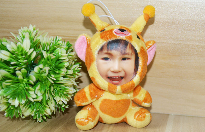 Goat giraffe Plush  beautiful 10CM Rabbit Photo Mask toys , 3D doll of yourself face