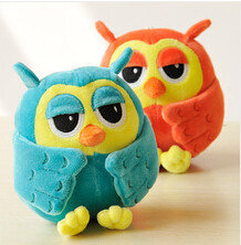 Jouet de peluche bourré par hibou bleu d'animaux de forêt et orange pour des cadeaux de promotion