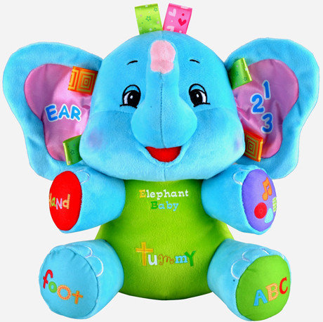 Talking Blue Elephant Cute Baby Plush Toys With Music Animals For Baby Learning
